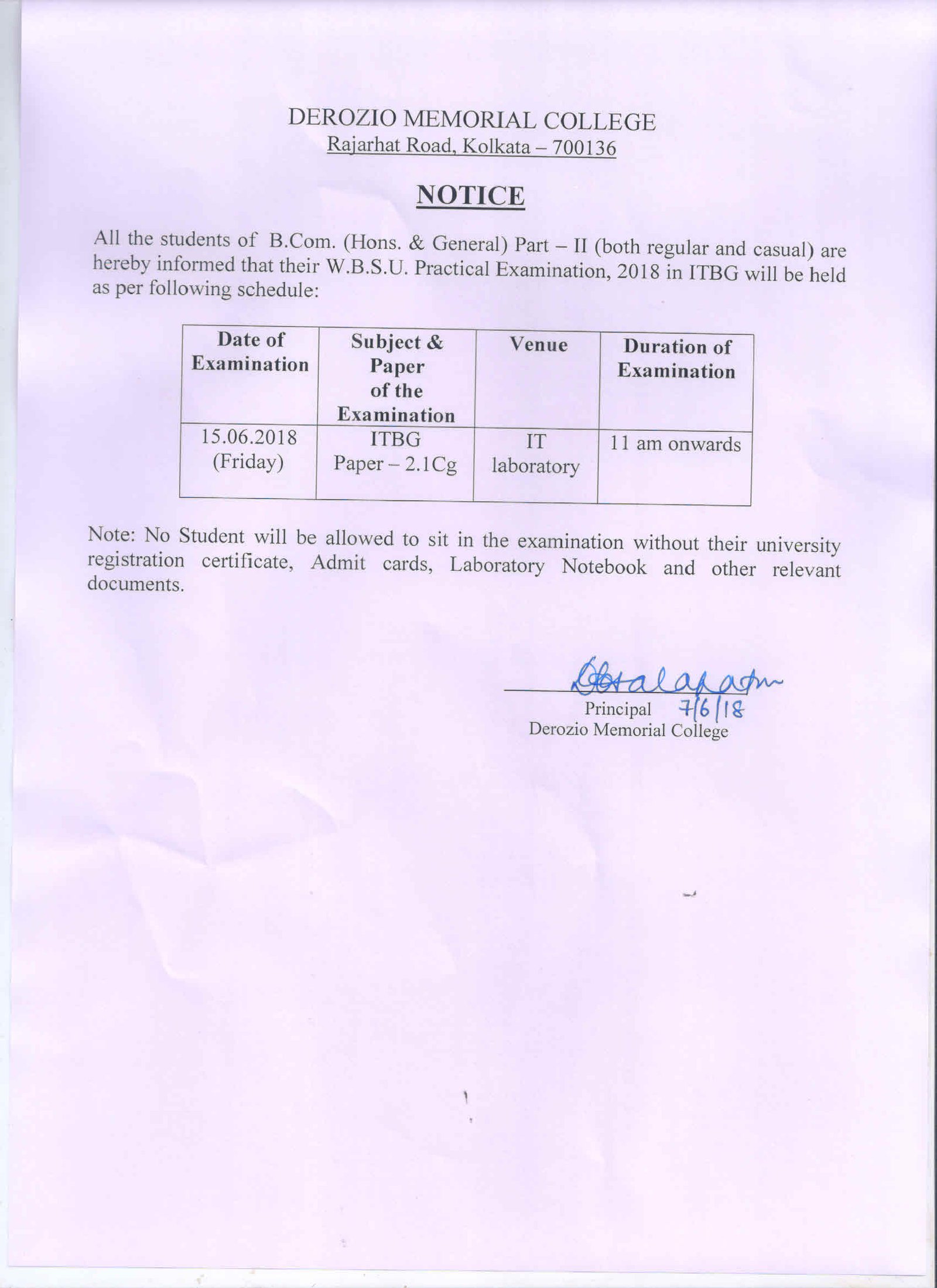 DEROZIO MEMORIAL COLLEGE