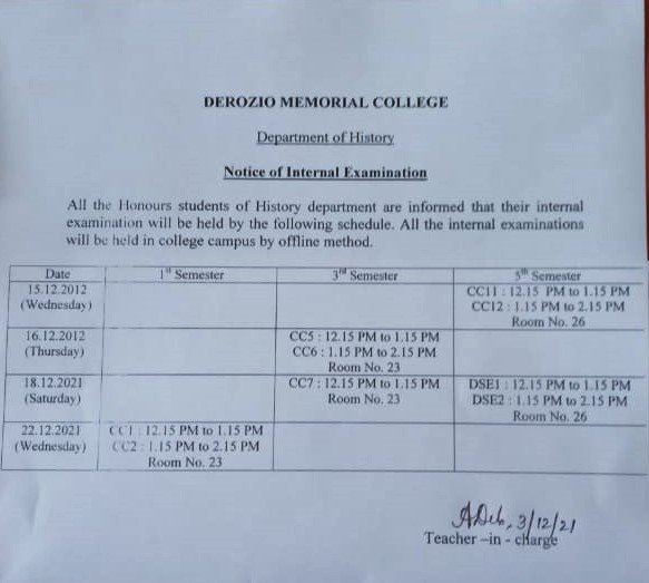 DEROZIO MEMORIAL COLLEGE